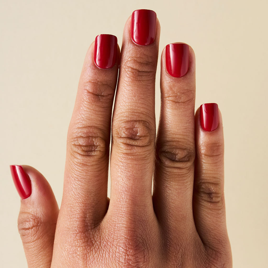 Burning Red Color Semi-Cured Gel Nail Strips | Kleo Kolor