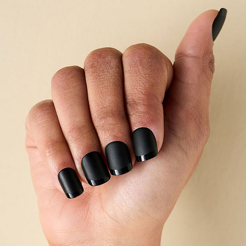 Capped Onyx French Semi-Cured Gel Nail Strips | Kleo Kolor