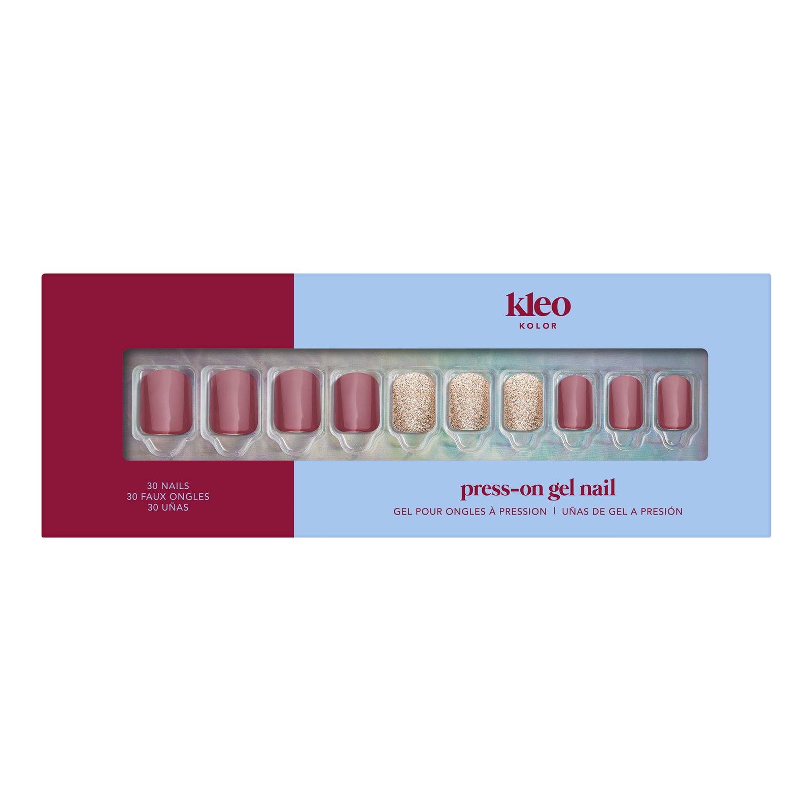 Golden Sienna Glitter Semi-Cured Gel Nail Strips | Kleo Kolor